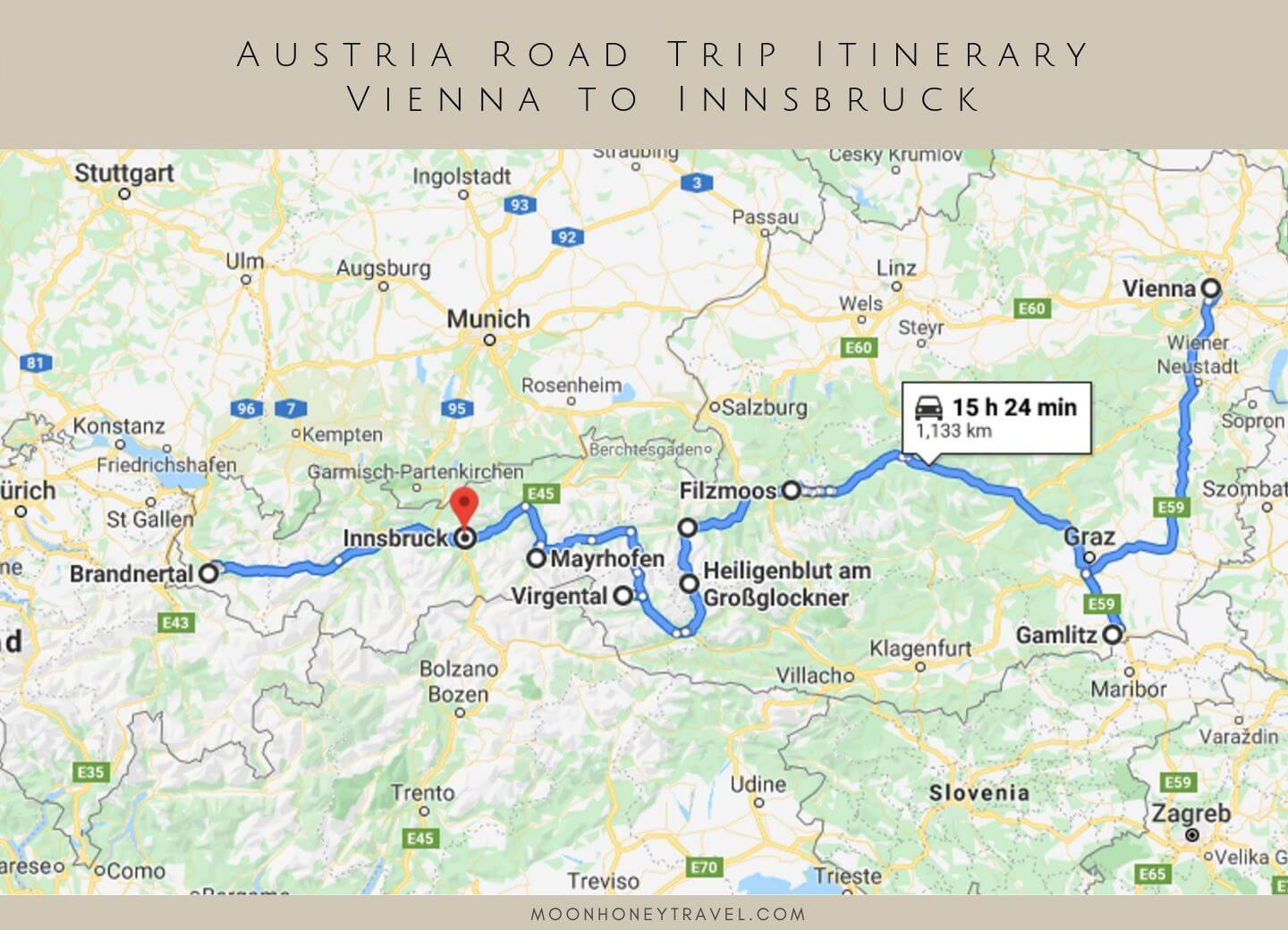 Austria Road Trip Itinerary - Vienna to Innsbruck | Moon & Honey Travel