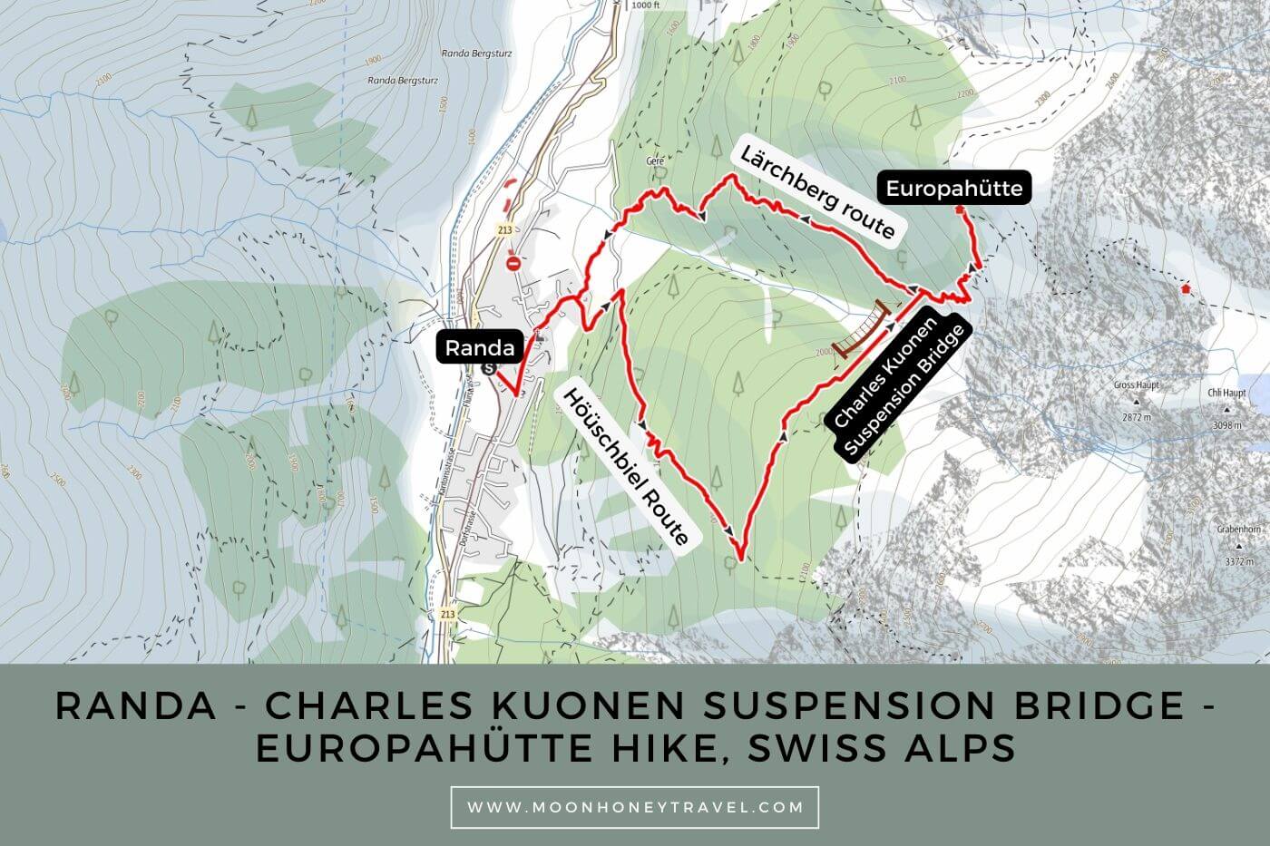 Randa - Charles Kuonen Suspension Bridge - Europahütte Hike